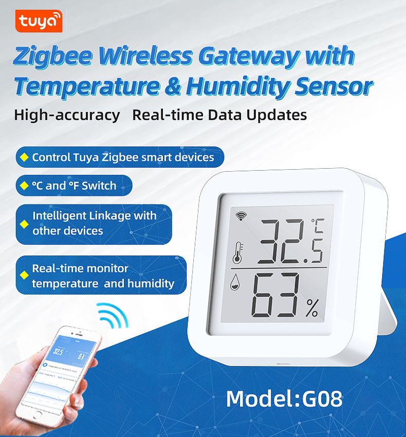 New Arrival-Zigbee 3.0 Smart Gateway with Temperature & Humidity Sensor - MAIHA - China Smart 3C ...