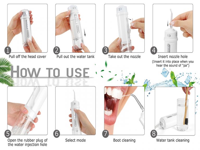Dental Water Jet Cordless Water Flosser Teeth Cleaner Water Dental Oral ...