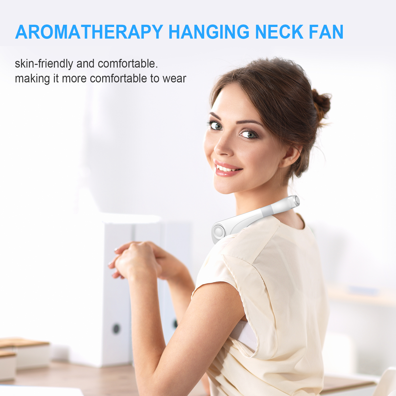 Neck Hanging Fan,Rechargeable Mini Portable Fan,Bladeless fan,USB Neck ...